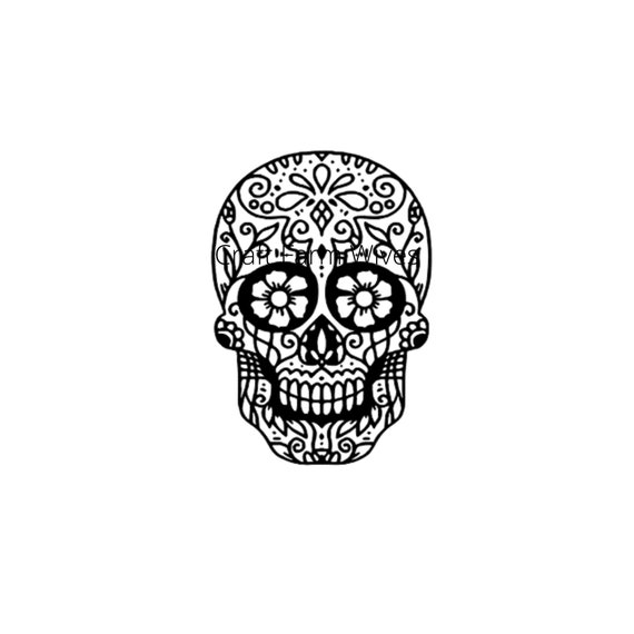 Digital Skull Decal Sugar Skull SVG PNG Digital Download | Etsy