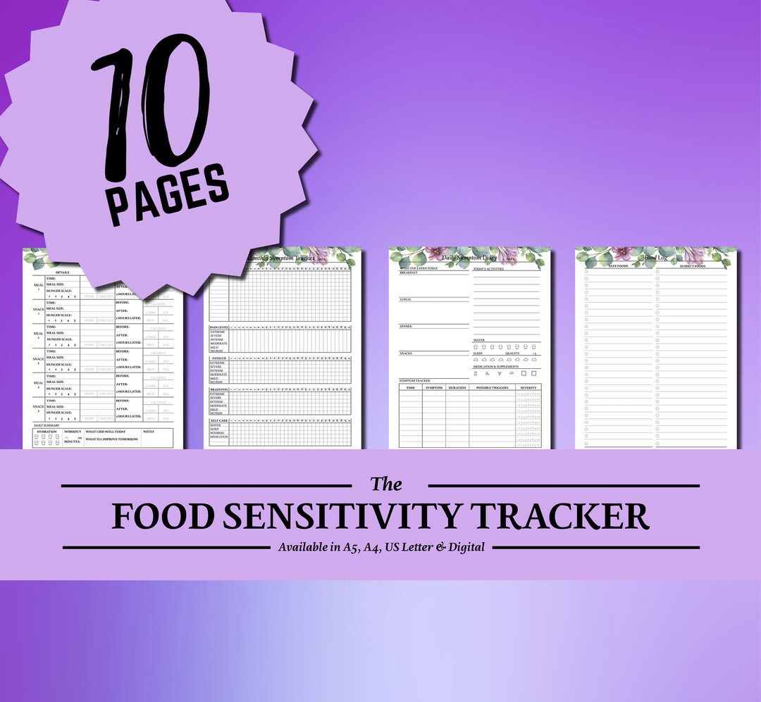Food Sensitivity Tracker Daily Food Journal Editable Food - Etsy