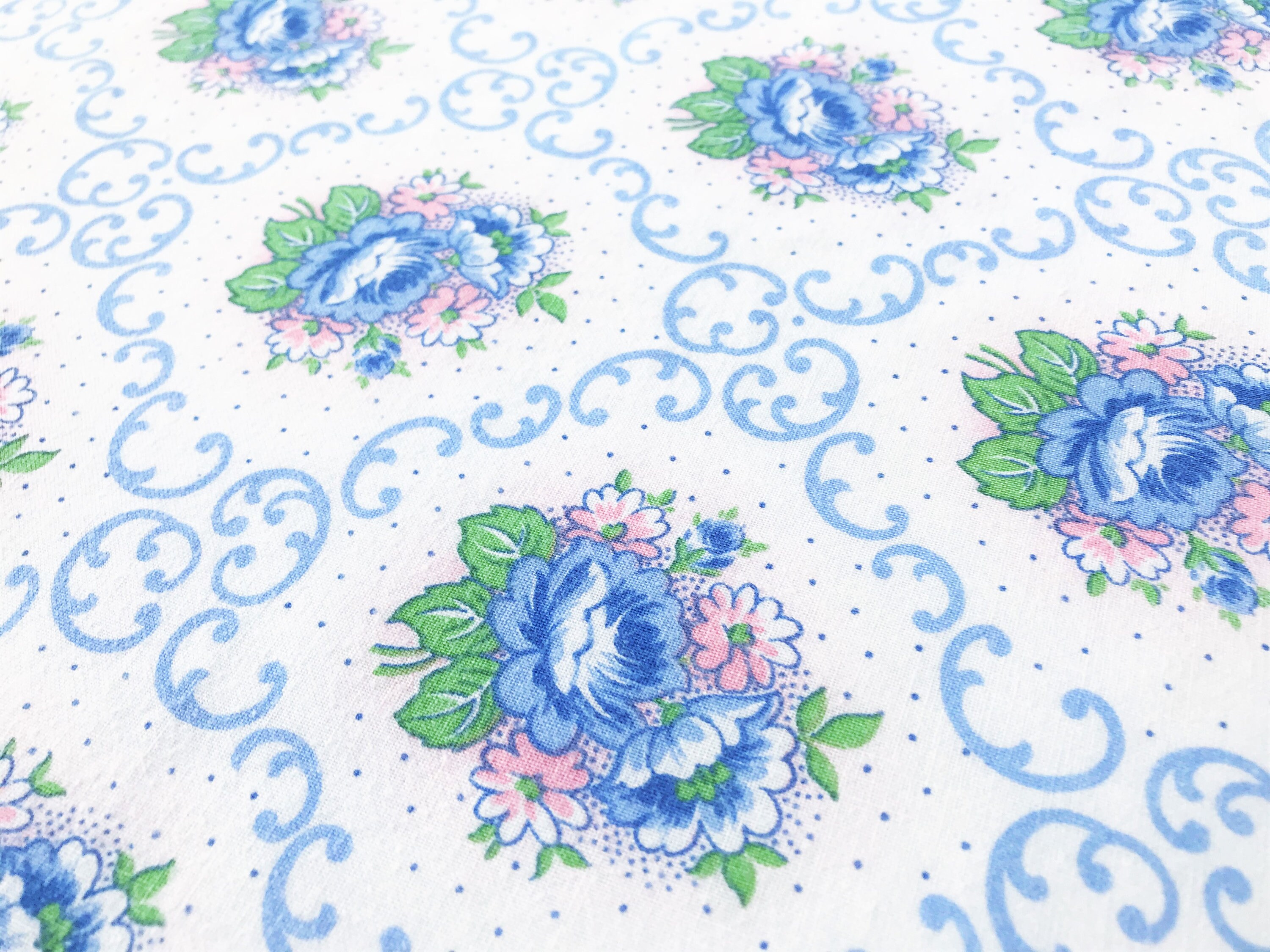 Vintage French Fabric Blue Floral Fabric Quilting Fabric - Etsy Australia