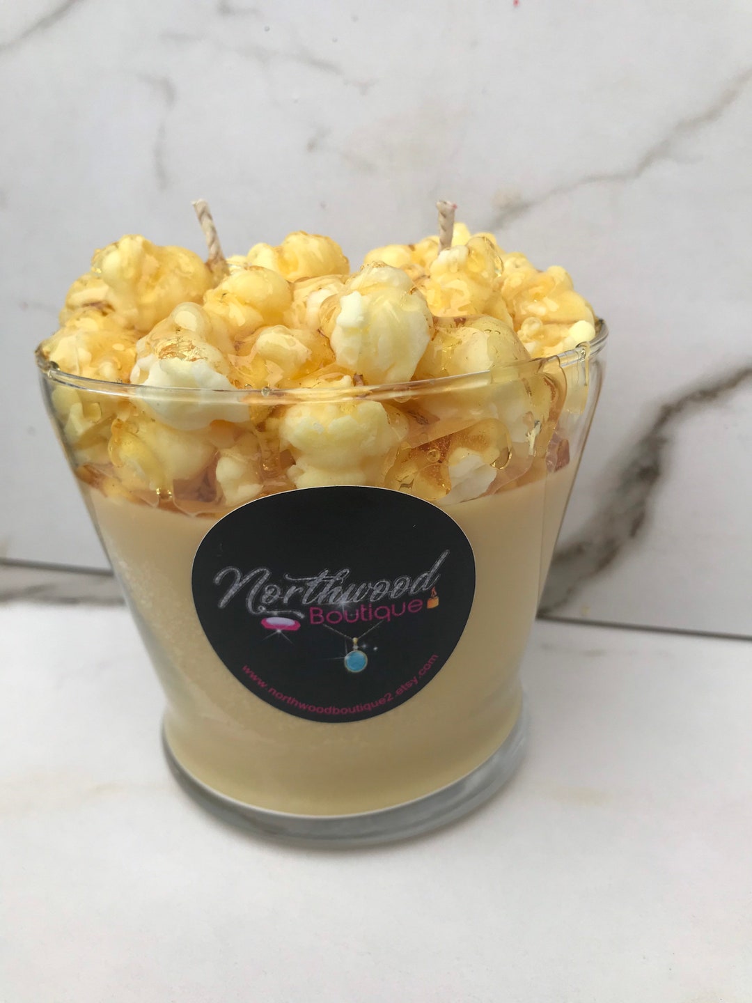 Caramel Popcorn Candle/ Handmade Candle Scented Candle Sweet Food ...