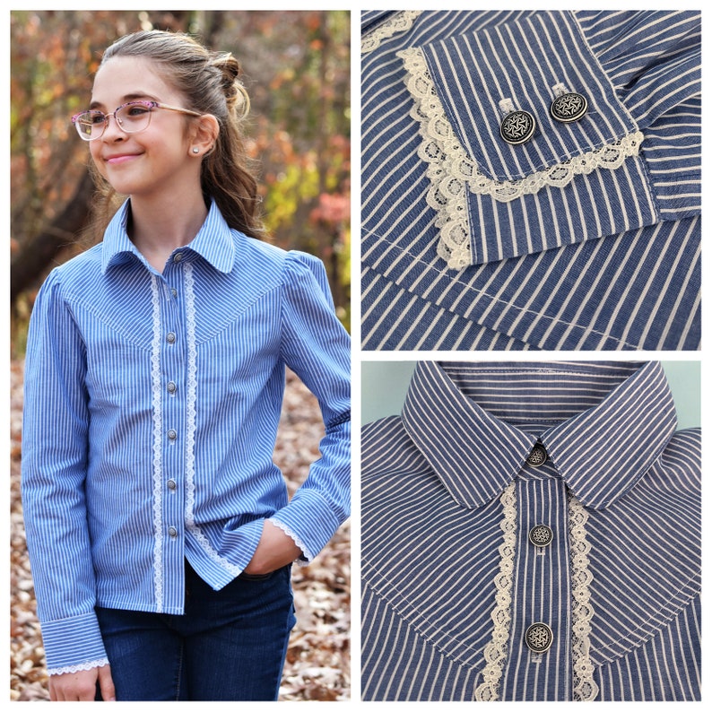 Girls Blouse Country Style Digital PDF Pattern + Step-by-step Video ...