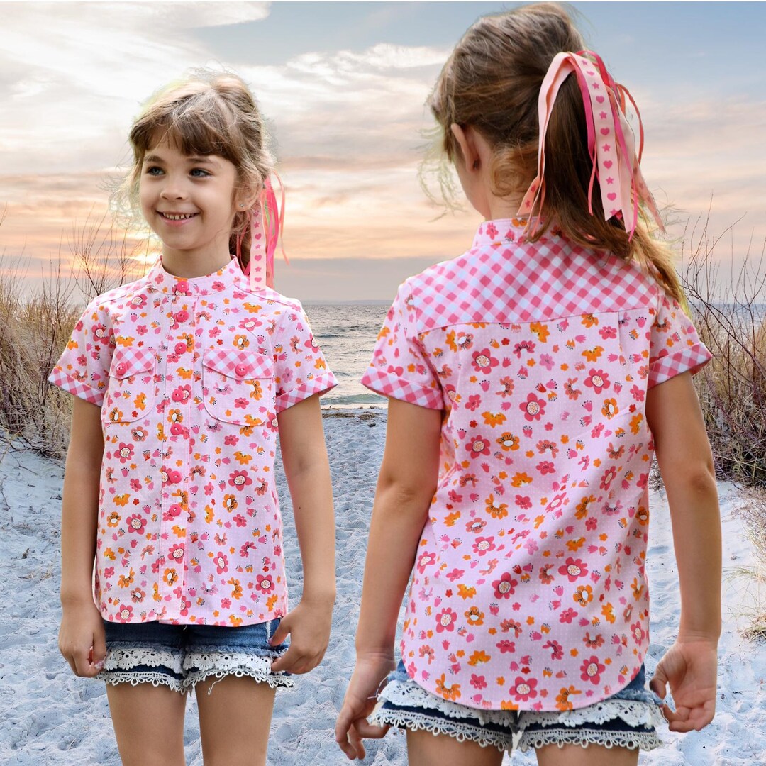 Mandarin Collar Shirt Digital PDF Sewing Pattern, Long and Short Sleeve ...