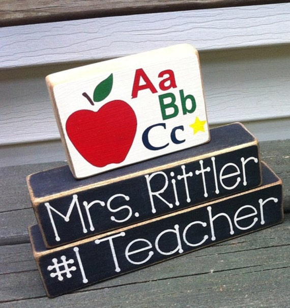 Personalized Block With Teachers Name Blocks Teacher Etsy