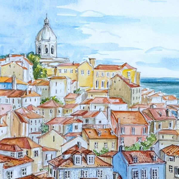 Portugal Watercolor - Etsy