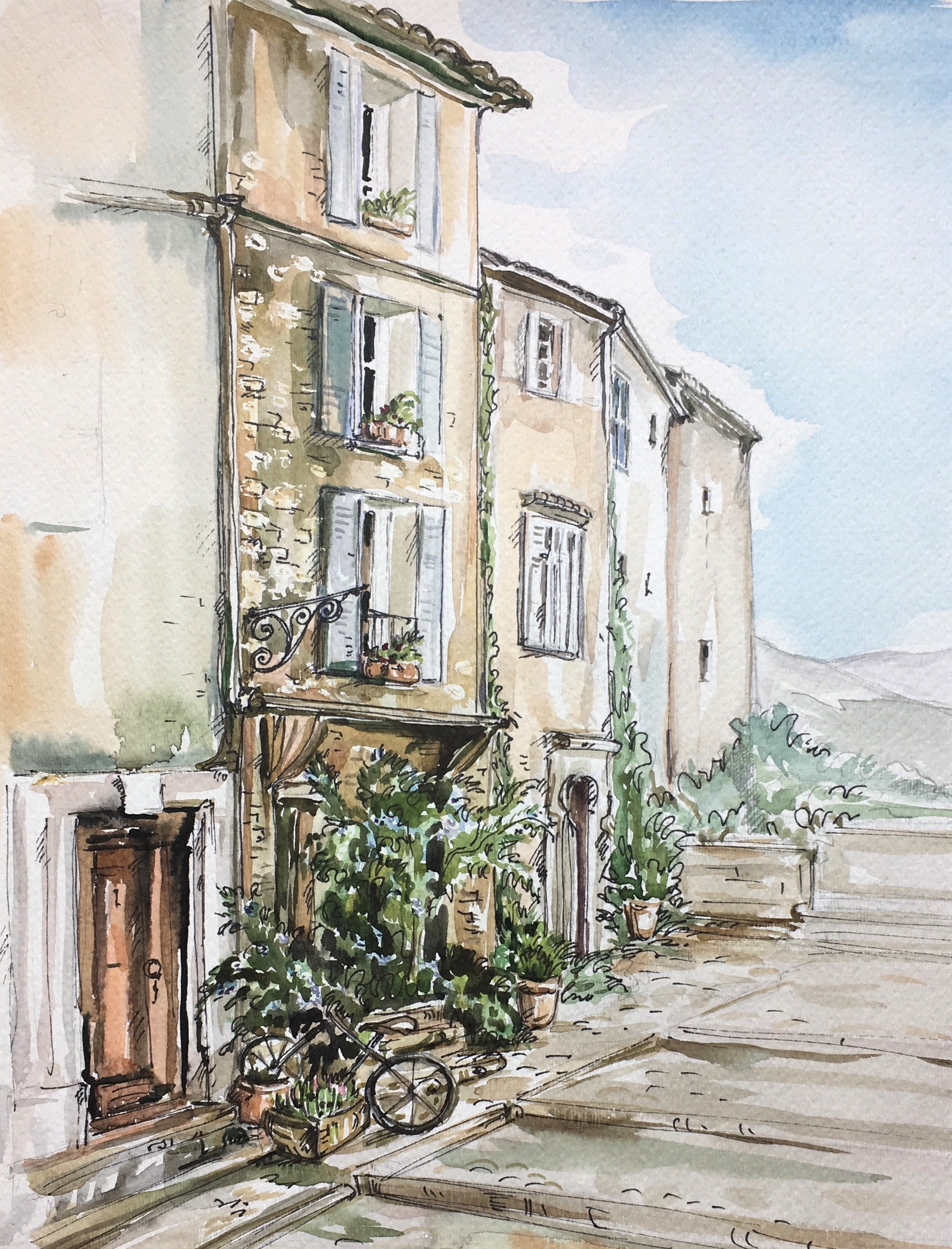 Provence, France Original Giclee Watercolor Print/ Europe / Travel Fine ...