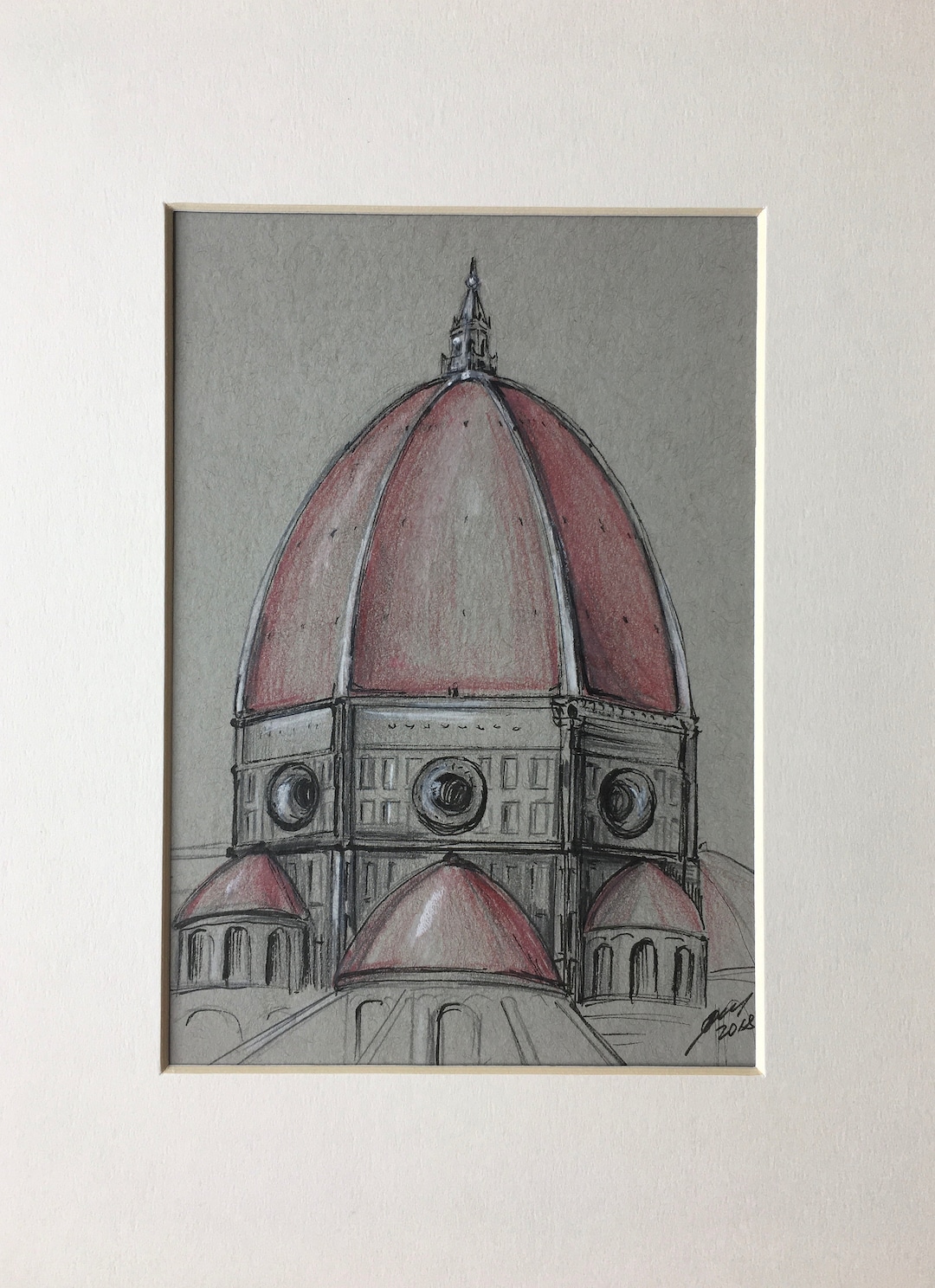 Original Drawing of Florence Cathedral, Italy / Europe / Travel Fine ...