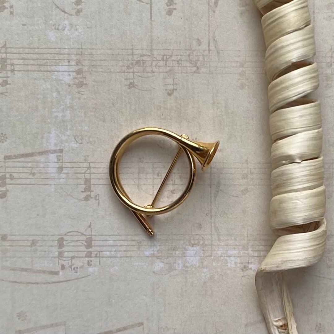 Napier Gold Tone French Horn Pin - Etsy