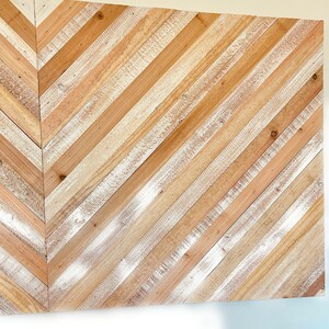 Natural Wood Chevron Headboard Wall Art Panels; Create Your Own Accent ...