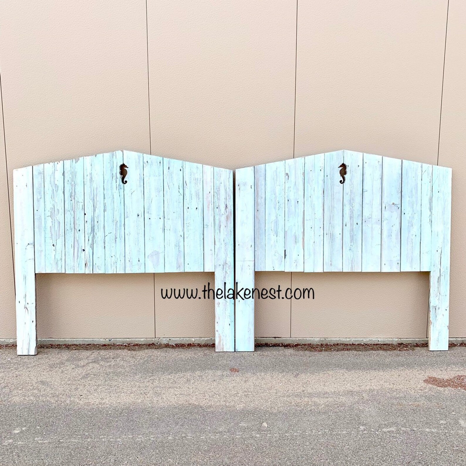 55 Tall Wood Beach Headboard With Seahorse Detail - Etsy