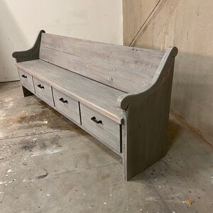 Cottage Grey Solid Wood Raw Wax Finish Dining / Entry /bedroom ...