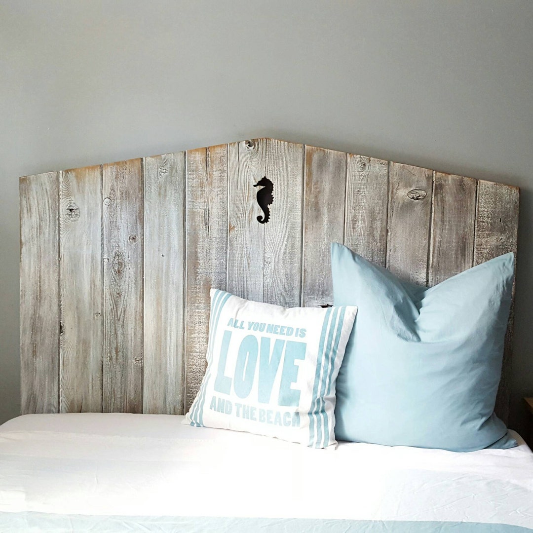 55" Tall Wood Beach Headboard With Seahorse Detail - Etsy