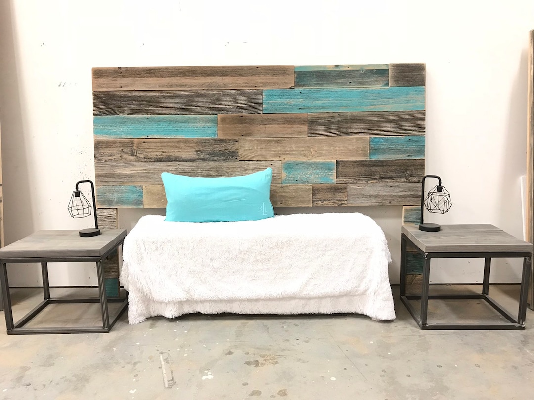 Rustic Modern Industrial Wood Wall Mount Headboard Art - Etsy