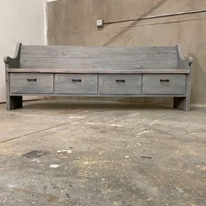 Cottage Grey Solid Wood Raw Wax Finish Dining / Entry /bedroom ...