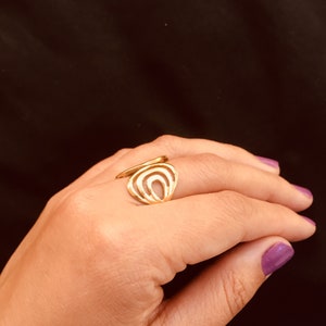Brass Gold Swirl Ring - Etsy