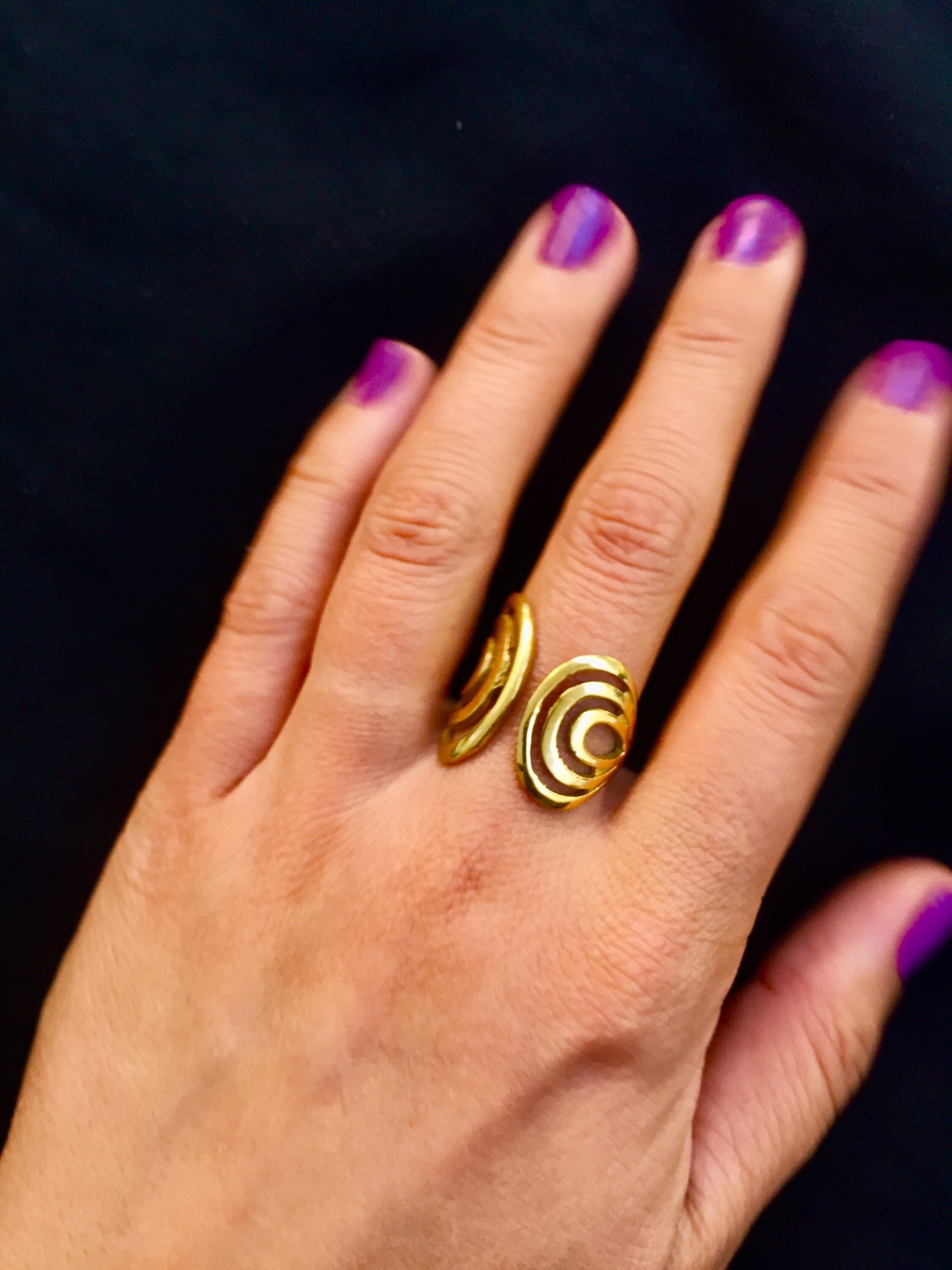 Brass Gold Swirl Ring - Etsy