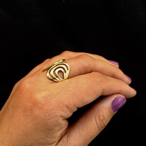 Brass Gold Swirl Ring - Etsy