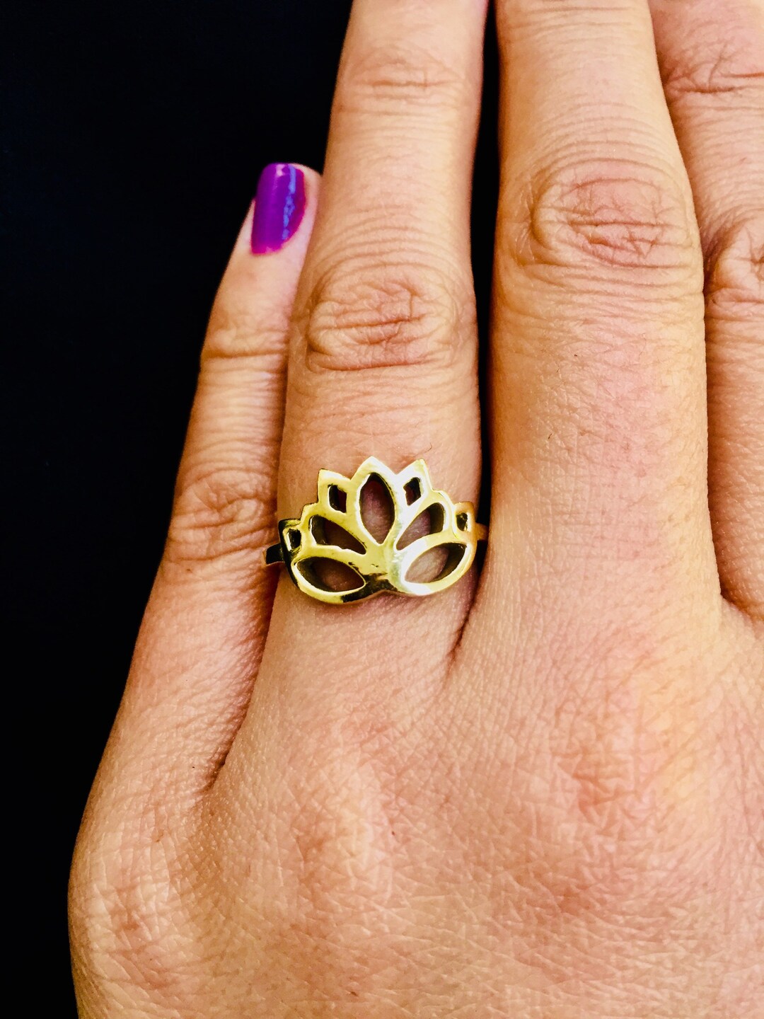 Gold Lotus Flower Goddess Ring - Etsy