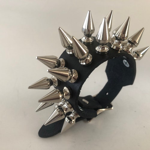 Spike Bracelet With Dual Rows of 1 Spikes - Etsy