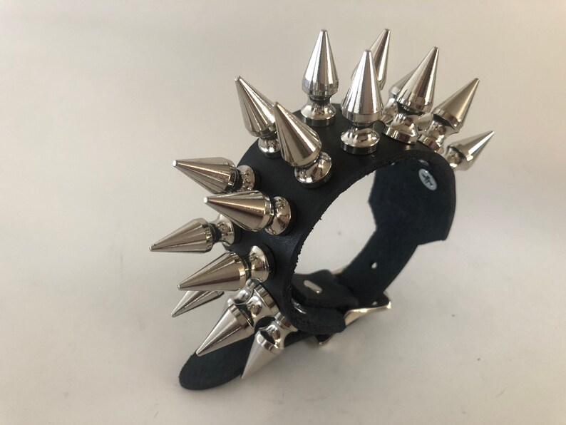 Spike Bracelet With Dual Rows of 1 Spikes - Etsy
