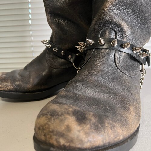 Spiked Biker Boot Strap | Etsy