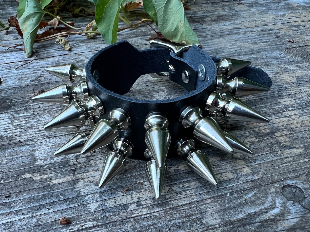 Spike Bracelet With Dual Rows of 1 Spikes - Etsy