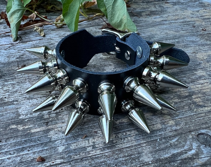 Spike Bracelet With Dual Rows of 1 Spikes - Etsy