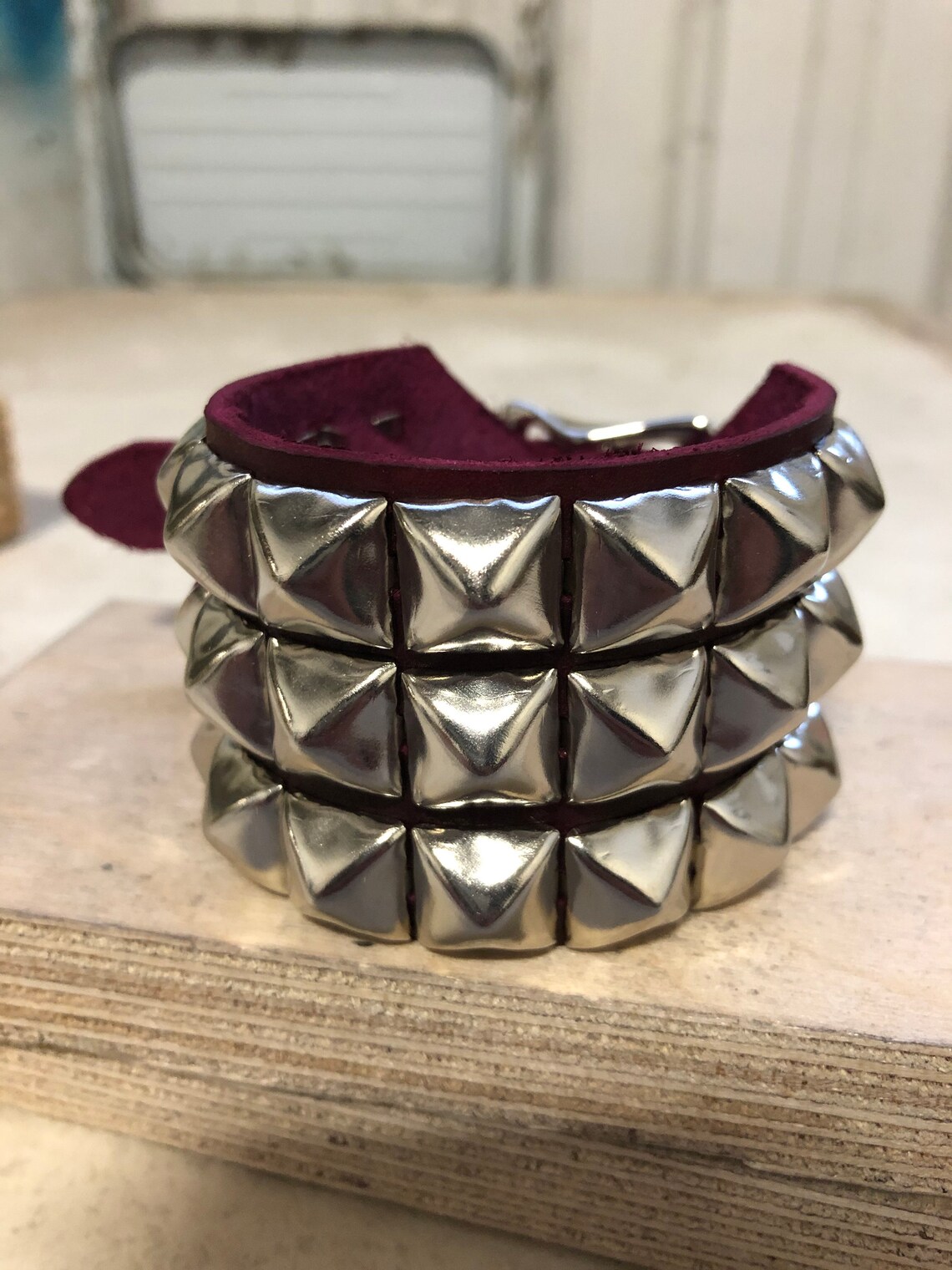 3 Row Pyramid Studded Bracelet / Available With Buckle or Snap - Etsy