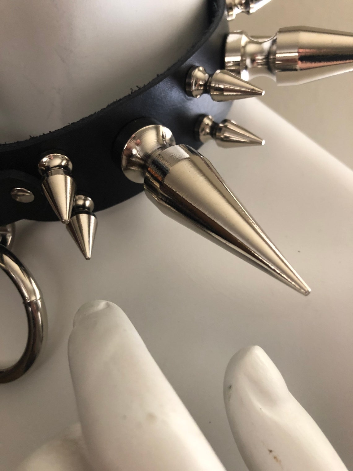 Giant alt spiked choker with 1.5 bondage ring | Etsy