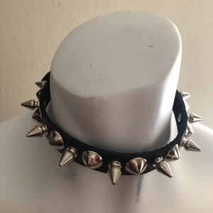 Alt spike gothic punk choker with tree spikes and cone studs | Etsy