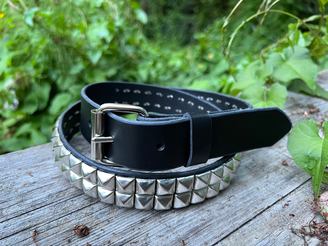 2 Row Pyramid Studded Belt - Etsy