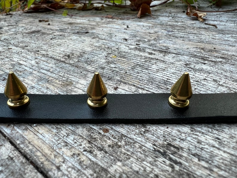 Leather Punk Collar With 9 Spikes - Etsy