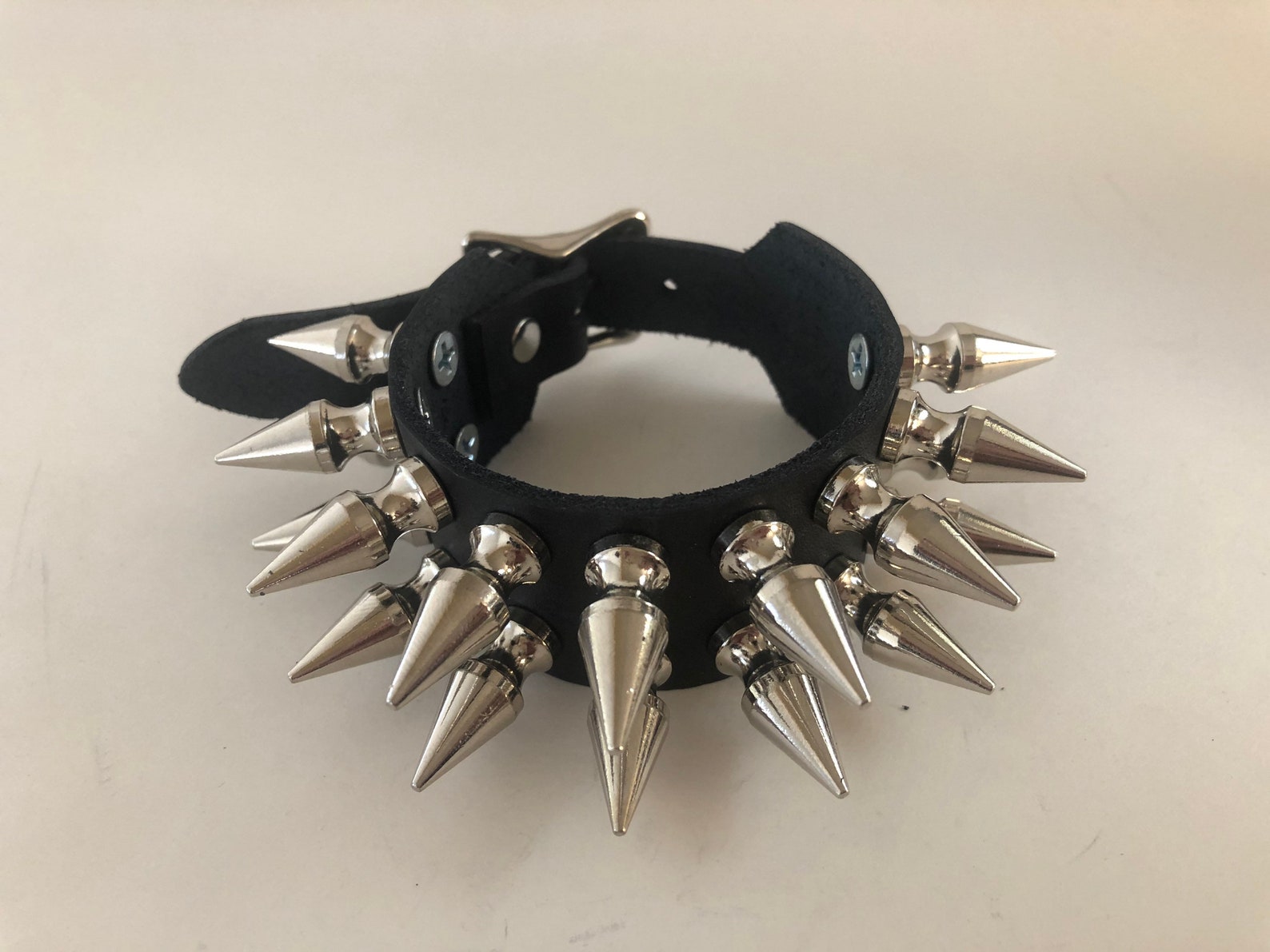 Spike Bracelet With Dual Rows of 1 Spikes - Etsy