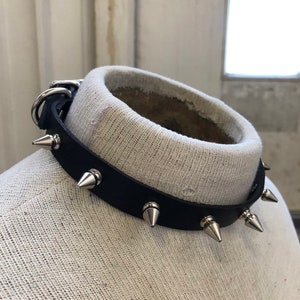 Leather Punk Collar With 9 Spikes - Etsy