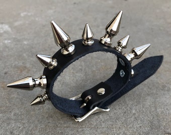 Punk Spike Bracelet With 1 Tree Spikes | Etsy