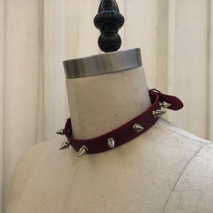 Leather Punk Collar With 9 Spikes | Etsy