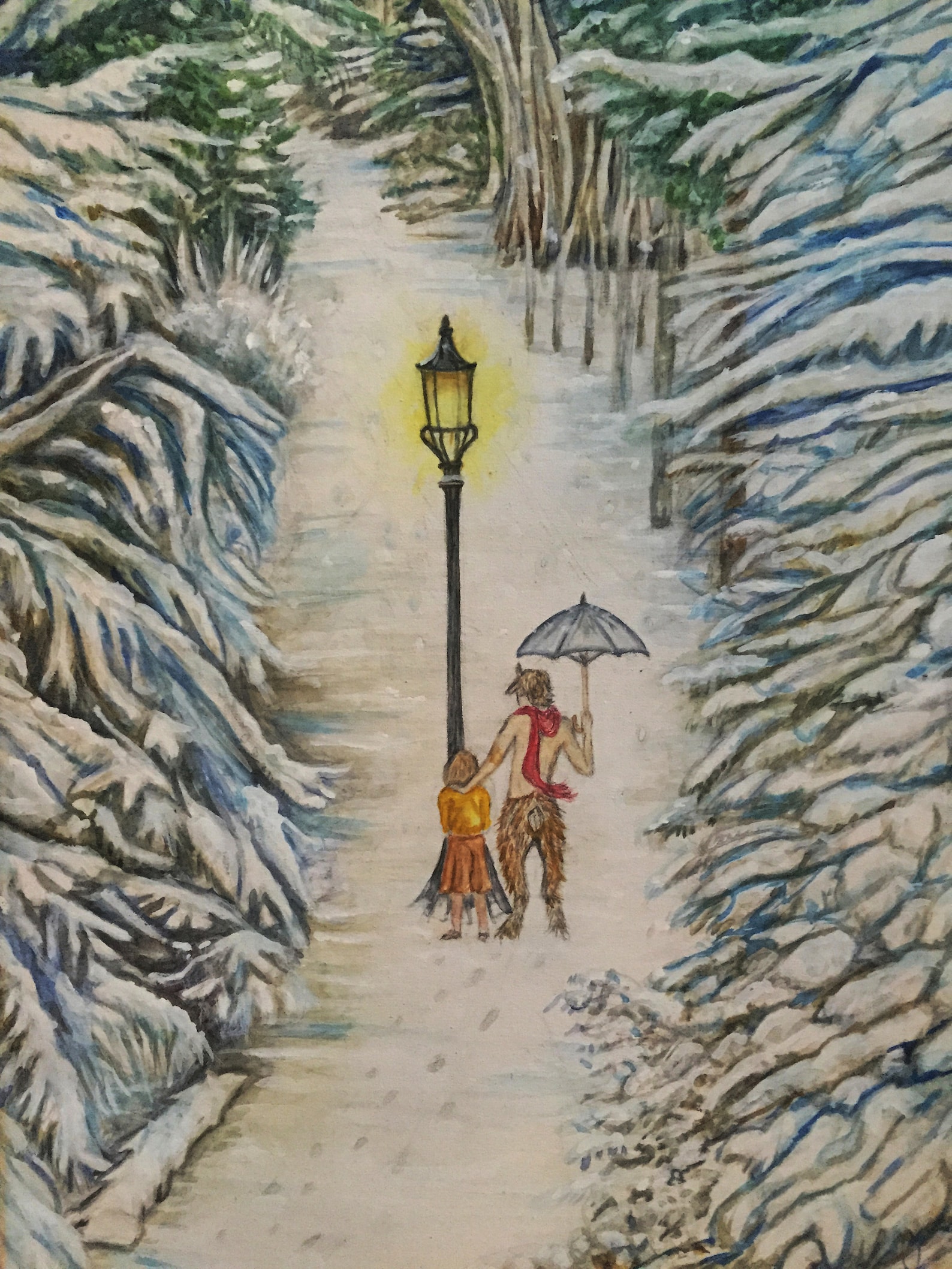 Mr Tumnus and Lucy at the Lamp Post-winter - Etsy