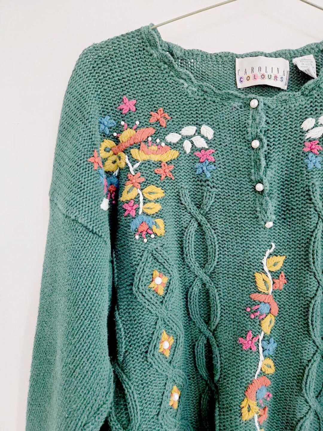 Embroidered Grandma Sweater . Size Large / Xl - Etsy