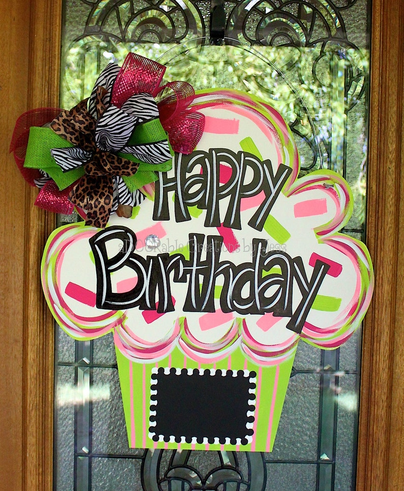 Birthday Chalkboard Door Hanger | Etsy