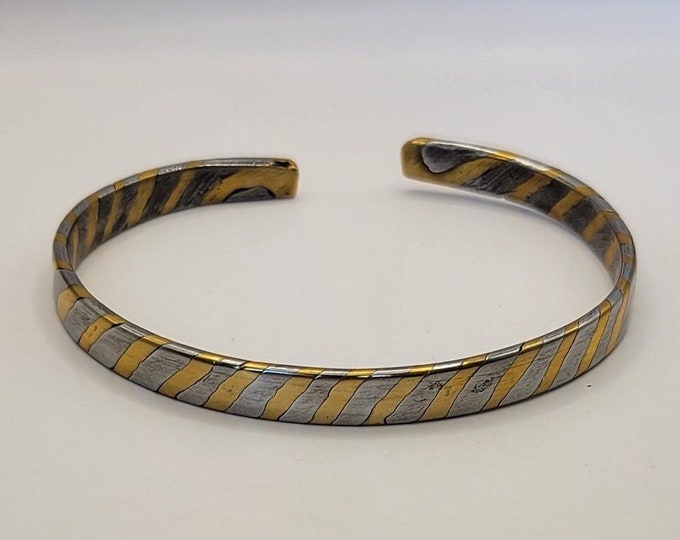 Vintage Hand Crafted Twisted Brass Cuff Bracelet - Striped Metal Cuff ...