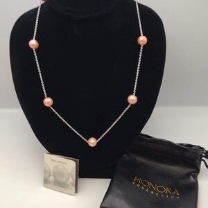 Freshwater Honora Pearl Stainless Steel Station Necklace Vintage ...