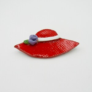 Vintage Hand Made Clay Red Hat Pin Item K 3363 - Etsy
