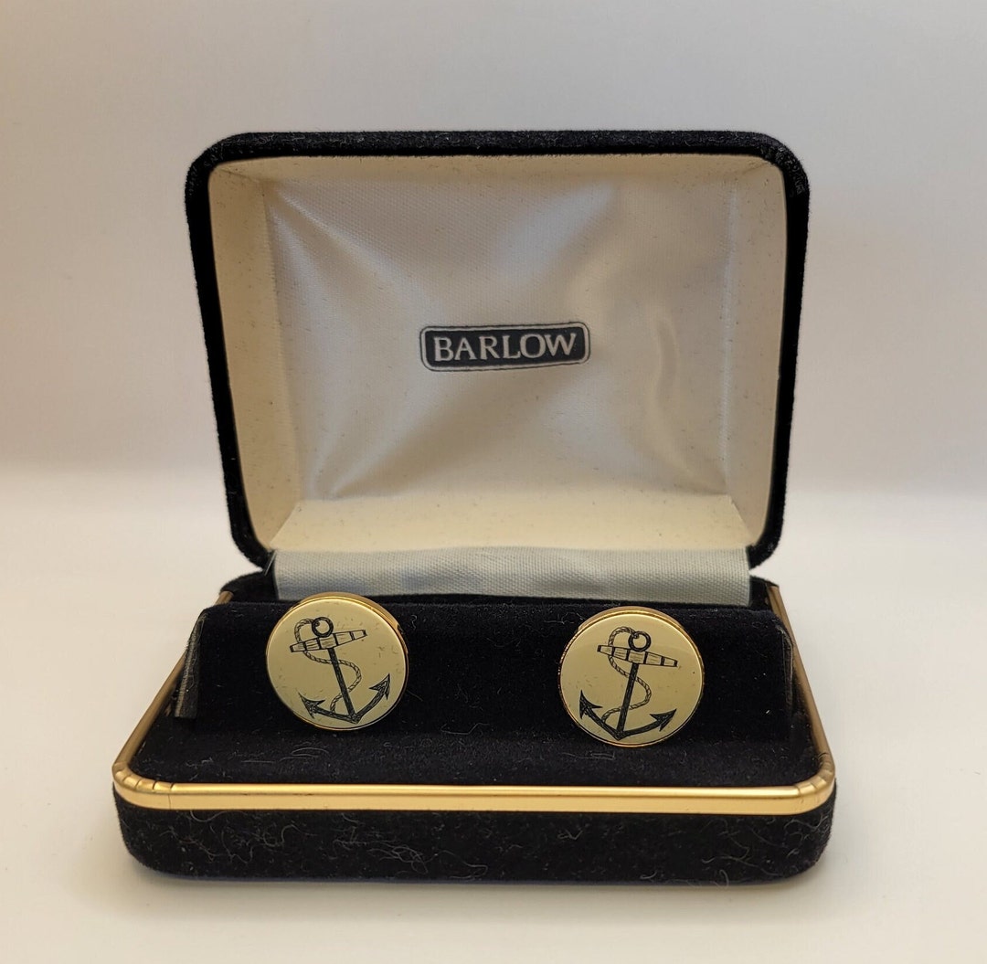 Barlow Anchor Design Cufflinks in Box Nautical Themed Cufflinks Gift ...
