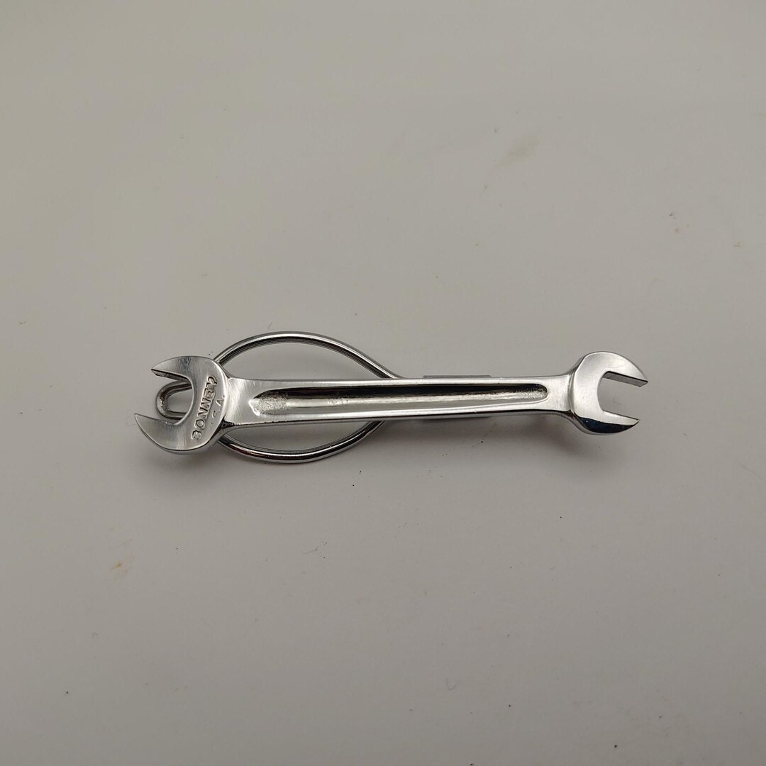 Vintage Silver Tone Bonney Wrench Tool Tie Bar- Gift for Dad- Mechanic ...