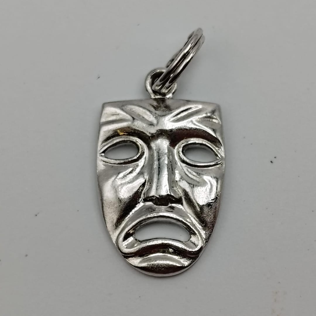 Sterling Greek Tragedy Theater Mask Charm for Charm Bracelet- Estate ...