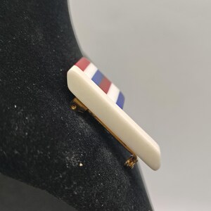 Red White and Blue Layered Plastic Flag Pin- Vintage Costume Jewelry ...