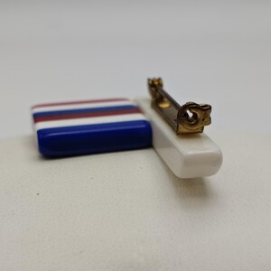 Red White and Blue Layered Plastic Flag Pin- Vintage Costume Jewelry ...