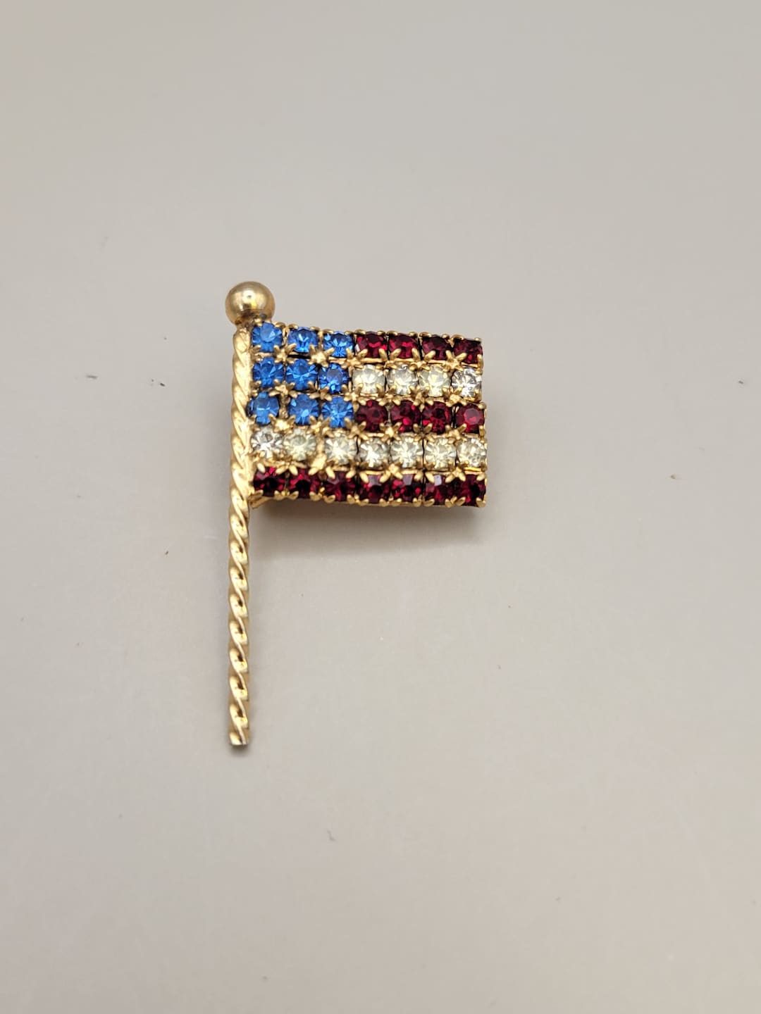 Rhinestone American Flag Pin Prong Set Rhinestone US Flag Pin American ...