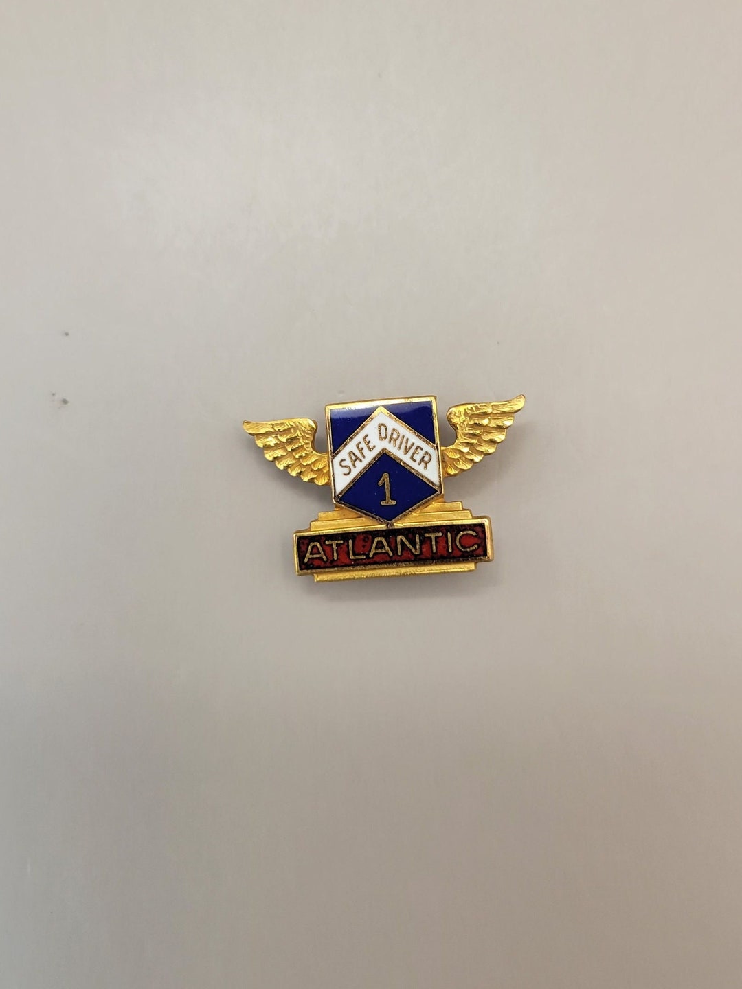 Atlantic Safe Driver Award Pin- 1/10 10K Gold Filled- Enameled Safe ...