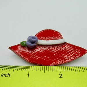 Vintage Hand Made Clay Red Hat Pin Item K 3363 - Etsy