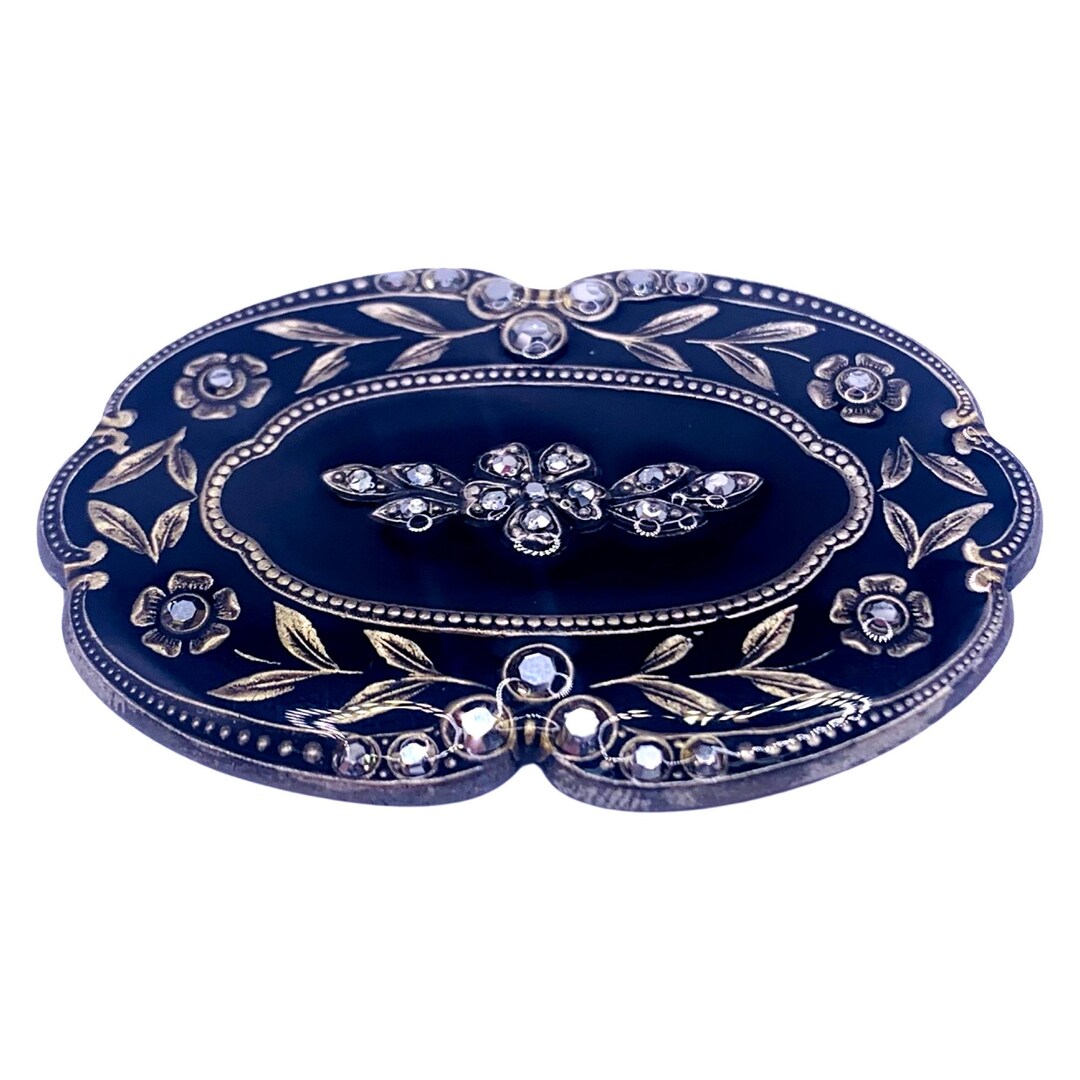 CATHERINE POPESCO Vintage Enameled Rhinestone Floral Statement Brooch ...